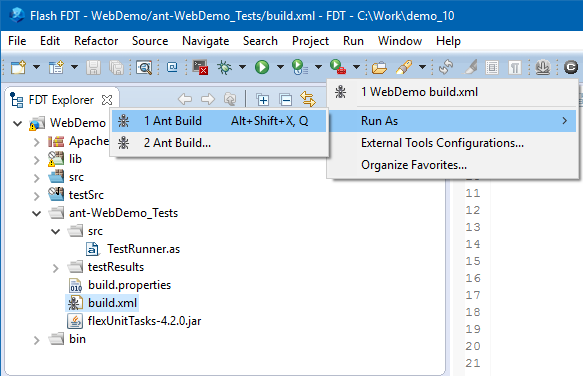 FDT – The Eclipse Plugin for Actionscript, Flash, Flex, MXML, HaXe, NextGen AS – IDE AS3 » Ant ...
